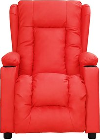 Polohovací křeslo červené umělá kůže 339073
