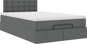 Osmanský postel s matrací tmavě šedá 120x190 cm textil 3311609
