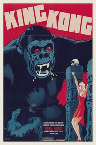 Obrazová reprodukce King Kong (Vintage Cinema / Retro Movie Theatre Poster / Horror & Sci-Fi), (26.7 x 40 cm)