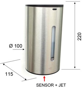 Sapho, Bezdotykový dávkovač tekutého mýdla 650 ml, nerez, SE071