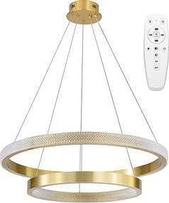 Toolight Toolight, LED stropní svítidlo 60cm, 55W, 3500lm + dálkové ovládání, APP1772-CP, zlatá matná, OSW-06351