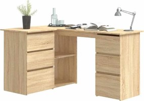 vidaXL Rohový psací stůl 145 x 100 x 76 cm dřevotříska [801092] Barva: dub sonoma