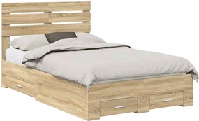 Rám postele s čelo Sonoma dub 135 x 190 cm Kompozitní dřevo 3411653