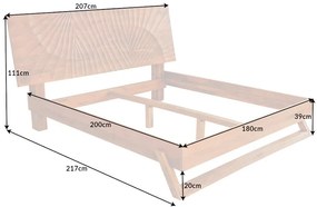 Invicta Dřevěná postel SCORPION 180x200 hnědá 41191