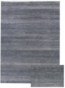 Diamond Carpets India, Ručně vázaný kusový koberec Diamond DC-MCN Dark blue/silver, 140x200, modrá, chodba / předsíň