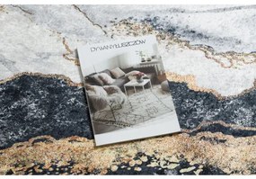 Dywany Luszczow Kusový koberec ANDRE pratelný 1124 Mramor protiskluz, černo Rozměr koberce: 80 x 150 cm
