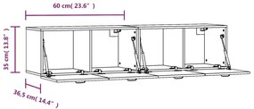 vidaXL Nástěnné skříňky 2 ks černé 60x36,5x35 cm kompozitní dřevo