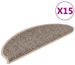 Samolepící nášlapy na schody vzhled sisal 15 ks 65x21x4 cm 326878