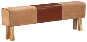 Lavice gymnastický kůň 160 cm hnědá pravá kůže a mangovník 320608