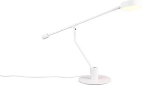 Matně bílá LED stolní lampa s ohybatelnou konstrukcí (výška 64 cm) Manduro – Trio