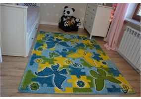 Dětský kusový koberec Motýlci modrý 140x190cm