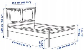 IKEA BJORKSNAS Rám postele bříza/lonset 140x200 cm
