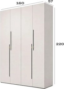 Skříň 4D 160 cm kašmír Space
