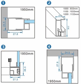 BPS-koupelny Obdélníkový sprchový kout HYD-OK103A 100x80 černá/transparent - bez vaničky