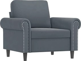 3dílná sedací souprava s poduškami tmavě šedá samet 3202171
