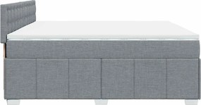 Box spring postel s matrací světle šedá 200 x 200 cm textil 3287189