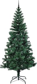 Umělý osvětlený vánoční stromeček Zelená 240 cm PVC a kov 3396789