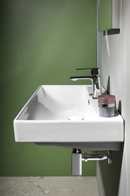 Aqualine Parla obdélníkové umyvadlo 80 x 38 cm s otvorem pro baterii s přepadem keramické bílá 9980