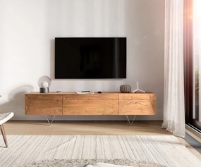 DELIFE Designový TV stolek Wyatt 175 cm akácie přírodní 2 dvířka 1 výklopná dvířka