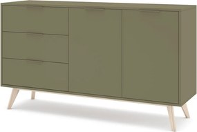 Zelená matná komoda 140x81x40 cm Campus – Marckeric