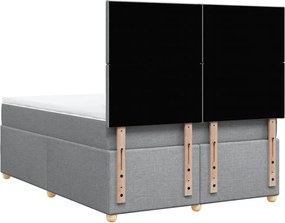 Box spring postel s matrací světle šedá 160 x 200 cm textil 3291324