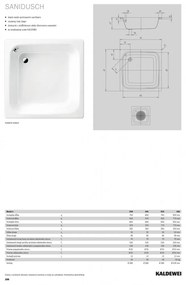 Kaldewei SANIDUSCH 250 - vanička 80x80, alpská bílá 495