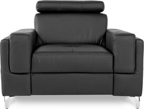 Kožené křeslo Fabio, černá