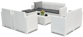 Sada nábytku z technorattanu lounge Nebraska Relax Corner 8 bílá Bica