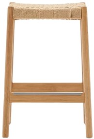 OnaDnes -20% Dubová barová židle Kave Home Yalia s výpletem 66 cm