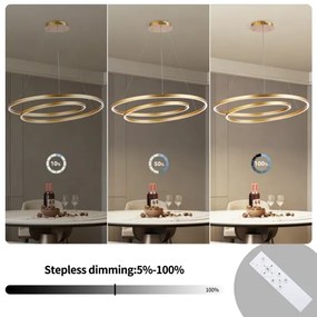 Brilagi-LED Stmívatelný lustr na lanku TWISTER LED/105W/230V pr.100 cm zlatá+DO