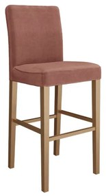 Čalouněná barová židle s opěradlem ST95, Barva křesla: přírodní, Potah: Magic Velvet 2219