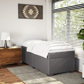 Box spring postel s matrací šedá 80 x 200 cm umělá kůže 3285187