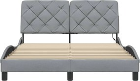 Rám postele s LED bez matrace Světle šedá 140x190 cm Látka 3310664
