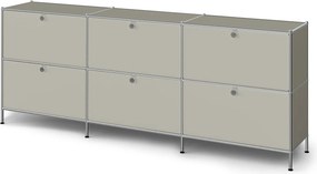 Tchibo - Kovová odkládací skříňka »Cn3« se 6 výklopnými dvířky - barva: chrom
