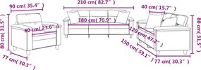 vidaXL 3dílná sedací souprava s polštáři tkanina z mikrovlákna [3202302] Barva: Tmavě šedá