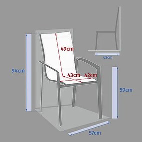 DEOKORK Hliníkové křeslo s textílií NOVARA (antracit/dekor dřeva)