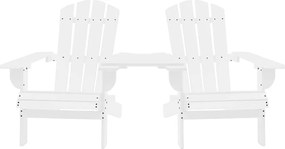 Zahradní židle Adirondack s čajovým stolkem masivní jedle bílé 310067