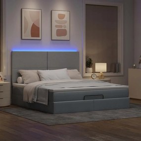 Osmanský rám postele s matrací světle šedá 160x200cm textil 3313934