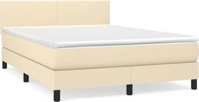 Box spring postel s matrací krémová 140x190 cm textil 3139894