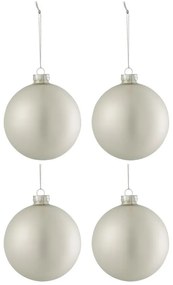 OnaDnes -20% Set čtyř stříbrných skleněných vánočních ozdob J-Line Flo 10 cm
