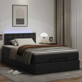 Osmanský rám postele s matrací černá 120x200cm umělá kůže 3312147