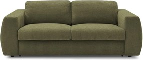 Zelená žinylková pohovka na každodenní spaní/rozkládací 220 cm Hugo – Bobochic Paris