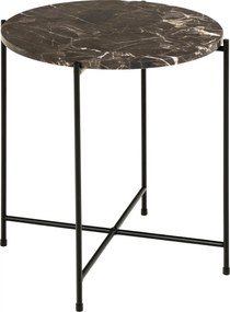 XXXLutz ODKLÁDACÍ STOLEK, hnědá, tmavě hnědá, kámen, 42/42/45 cm - Online Only konferenční stolky - 001749084606