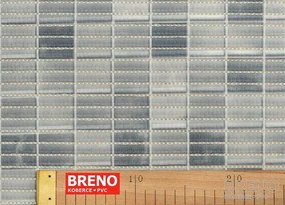 Breno Koupelnová pěnová předložka SOFTY-TEX 79847 šedé dlaždice, šíře 65 cm, Šedá