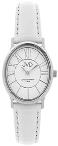 Dámské čitelné náramkové hodinky JVD J4174.1 s řemínkem z pravé kůže