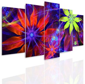 Malvis ® Vícedílný obraz - Neonové květy Velikost: 150x60 cm