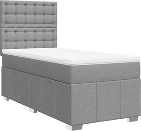 Box spring postel s matrací světle šedá 90x200 cm textil 3293865