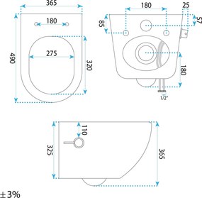 Závěsný WC komplet bez příruby s funkcí bidetu REA CARLO LUX RIMLESS, včetně SoftClose sedátka, bílá