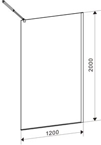 BPS-koupelny Sprchová zástěna Walk-in HYD-WI07 120 zlatá - bez vaničky