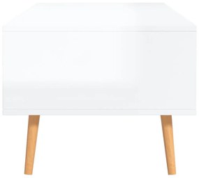 Konferenční stolek bílý vysoký lesk 100x49,5x43 cm dřevotříska - Default Title